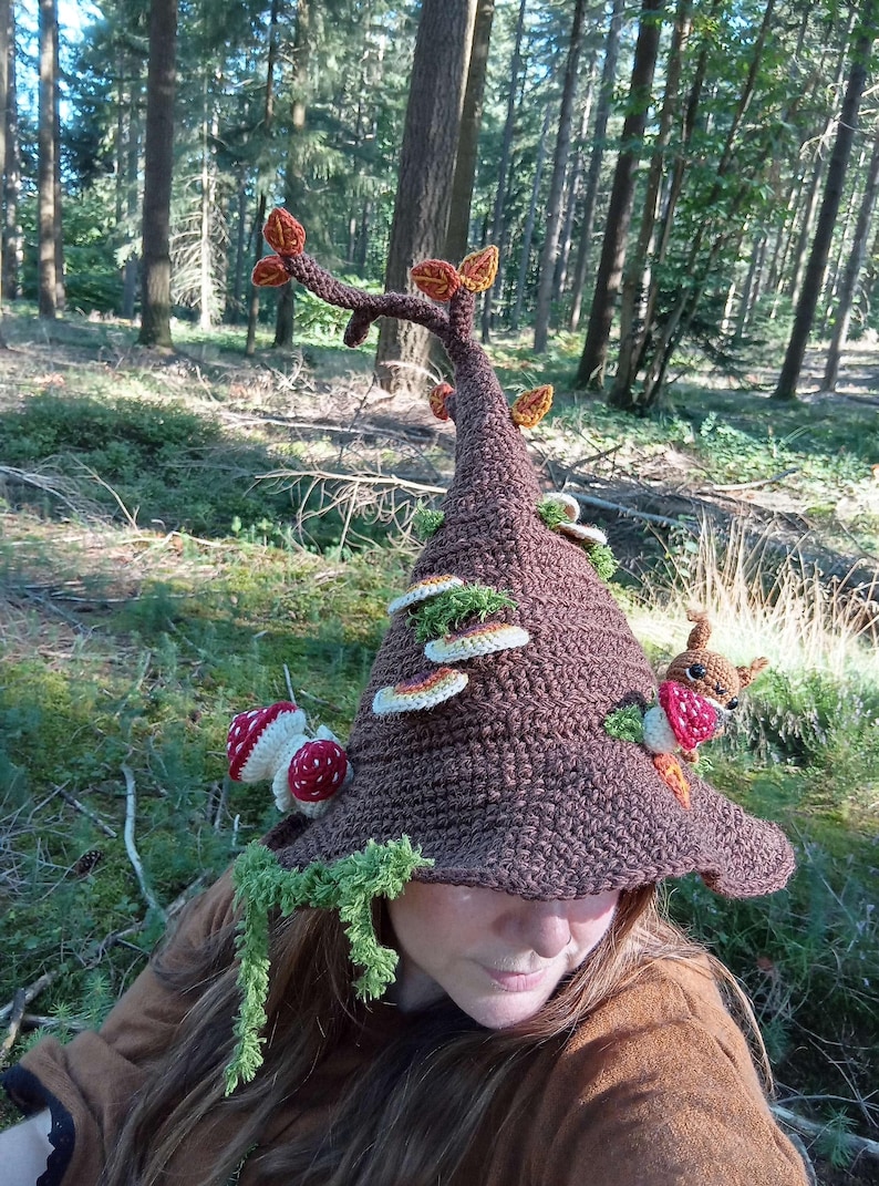 Autumn Tree Witch Hat, Nature Cosplay, Fantasy Forest, Squirrel ...