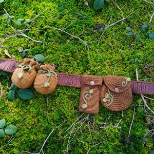 Foraging Druid Belt, Fantasy Accessory, Cosplay, Herbalist Bag, Forest ...