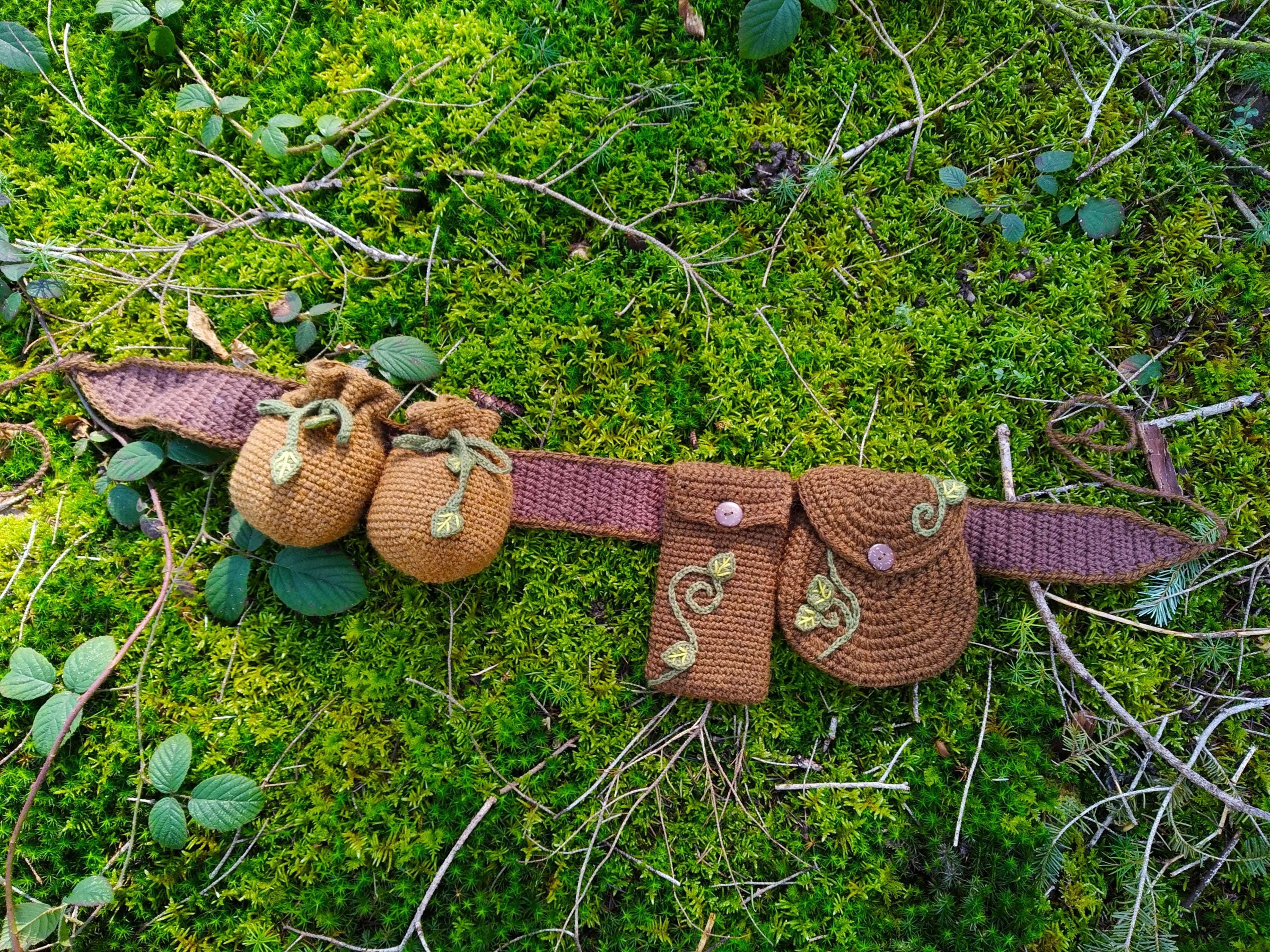 Foraging Druid Belt, Fantasy Accessory, Cosplay, Herbalist Bag, Forest ...