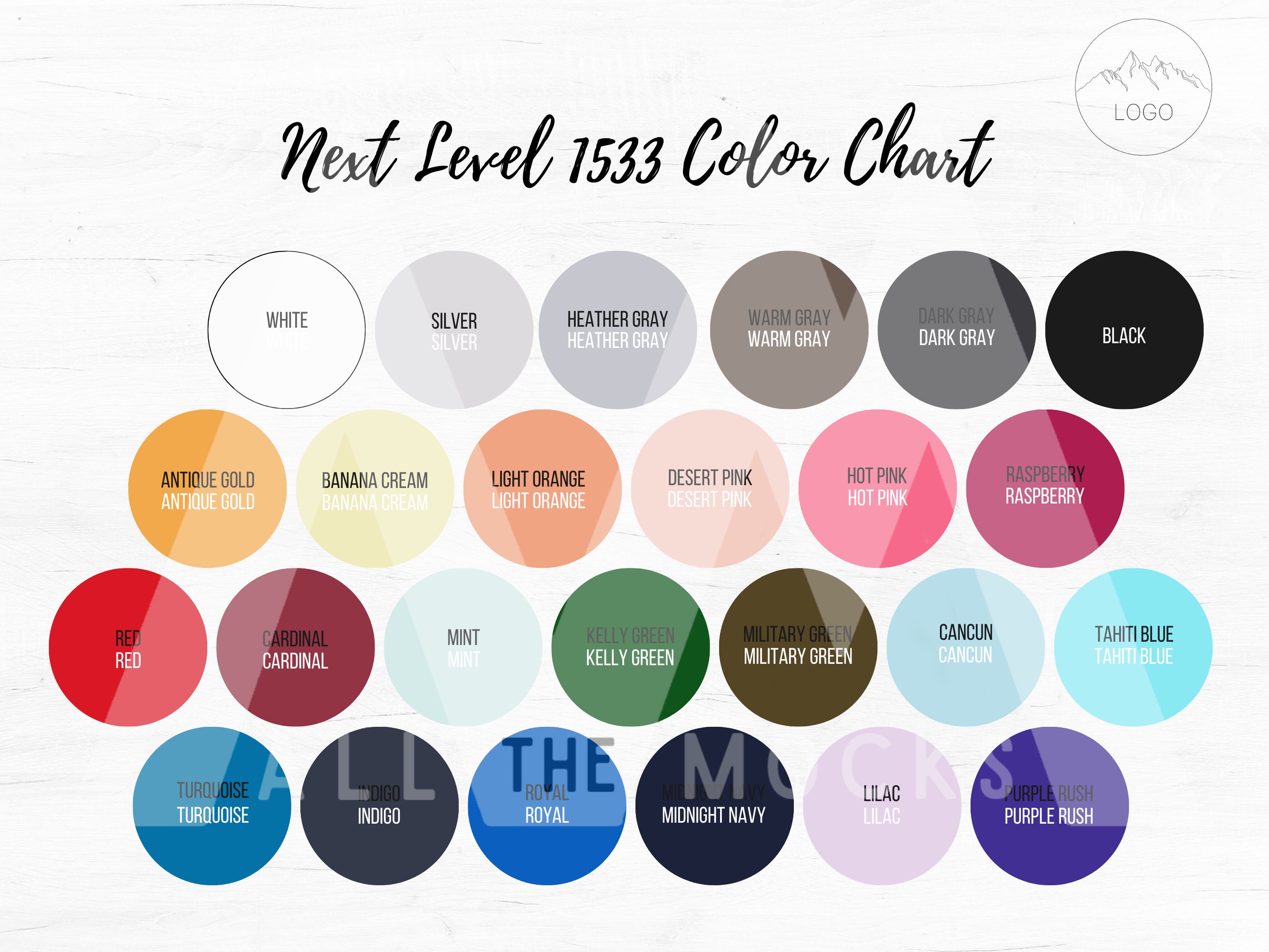 Next Level 1533 Color Chart Bundle Digital File Color Charts Next Level ...