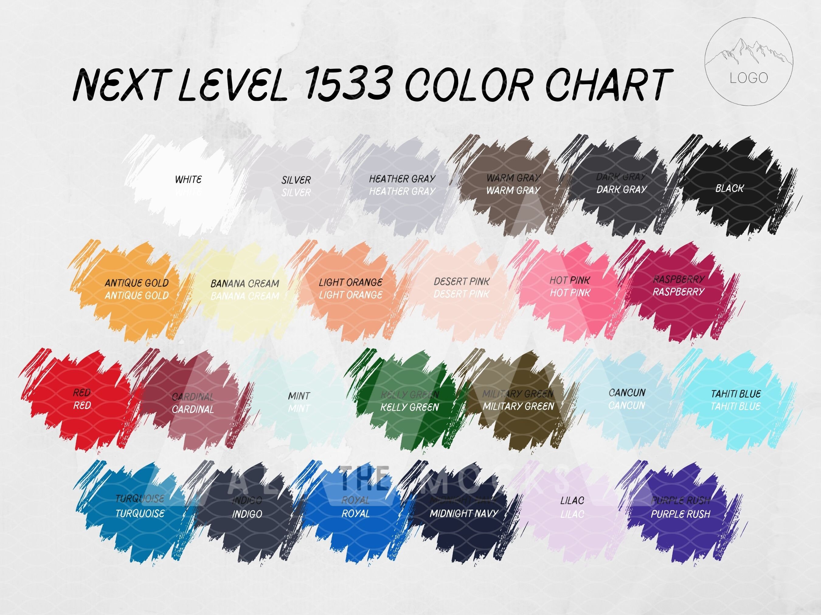Editable Next Level 1533 Color Chart | Digital File Color Chart for ...