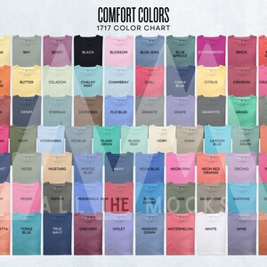 Comfort Colors 1717 Color Chart | Digital File Color Chart for Comfort ...