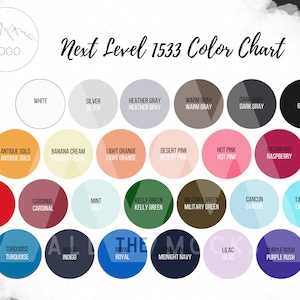 Editable Next Level 1533 Color Chart | Digital File Color Chart for ...