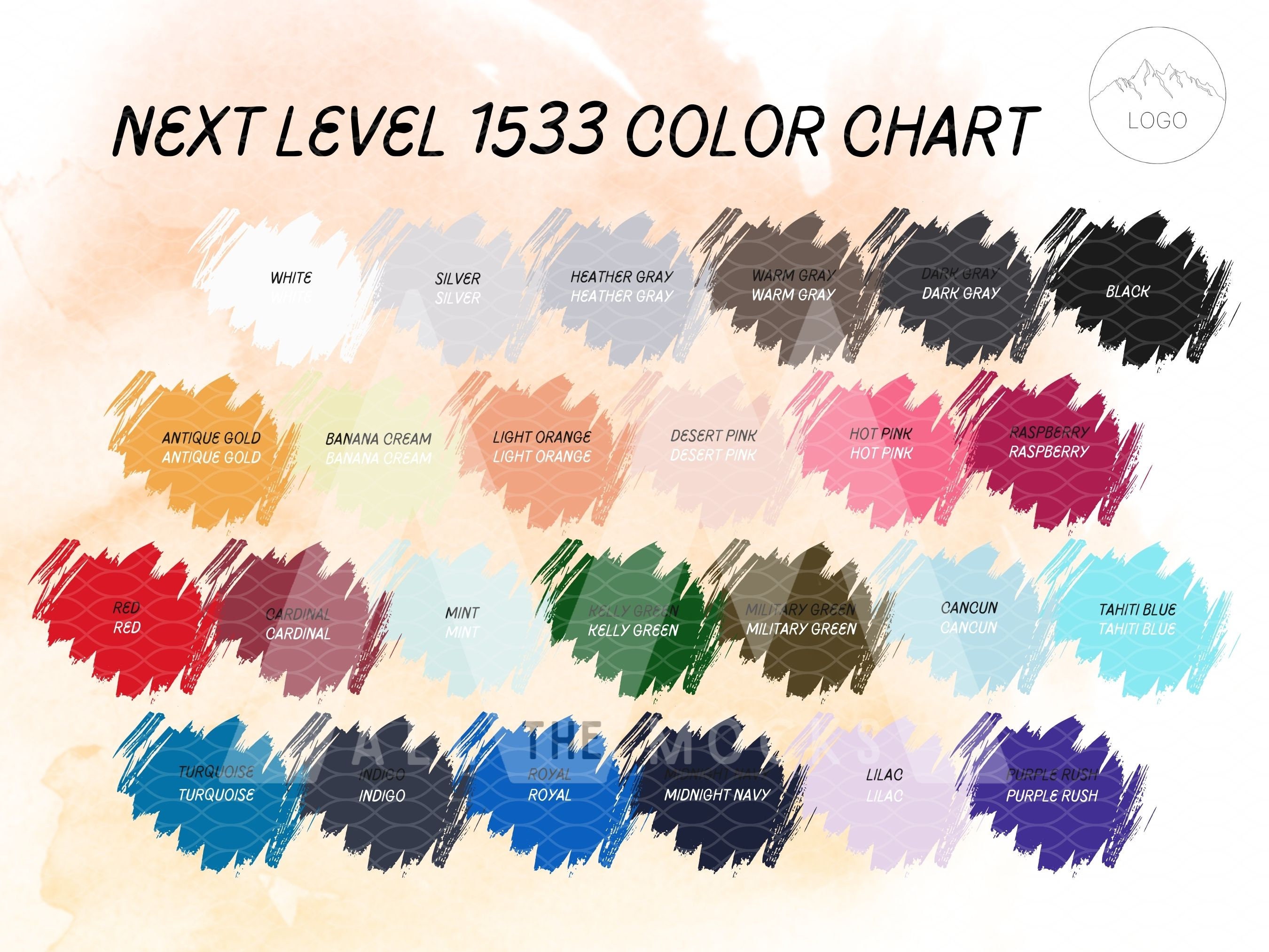 Editable Next Level 1533 Color Chart | Digital File Color Chart for ...