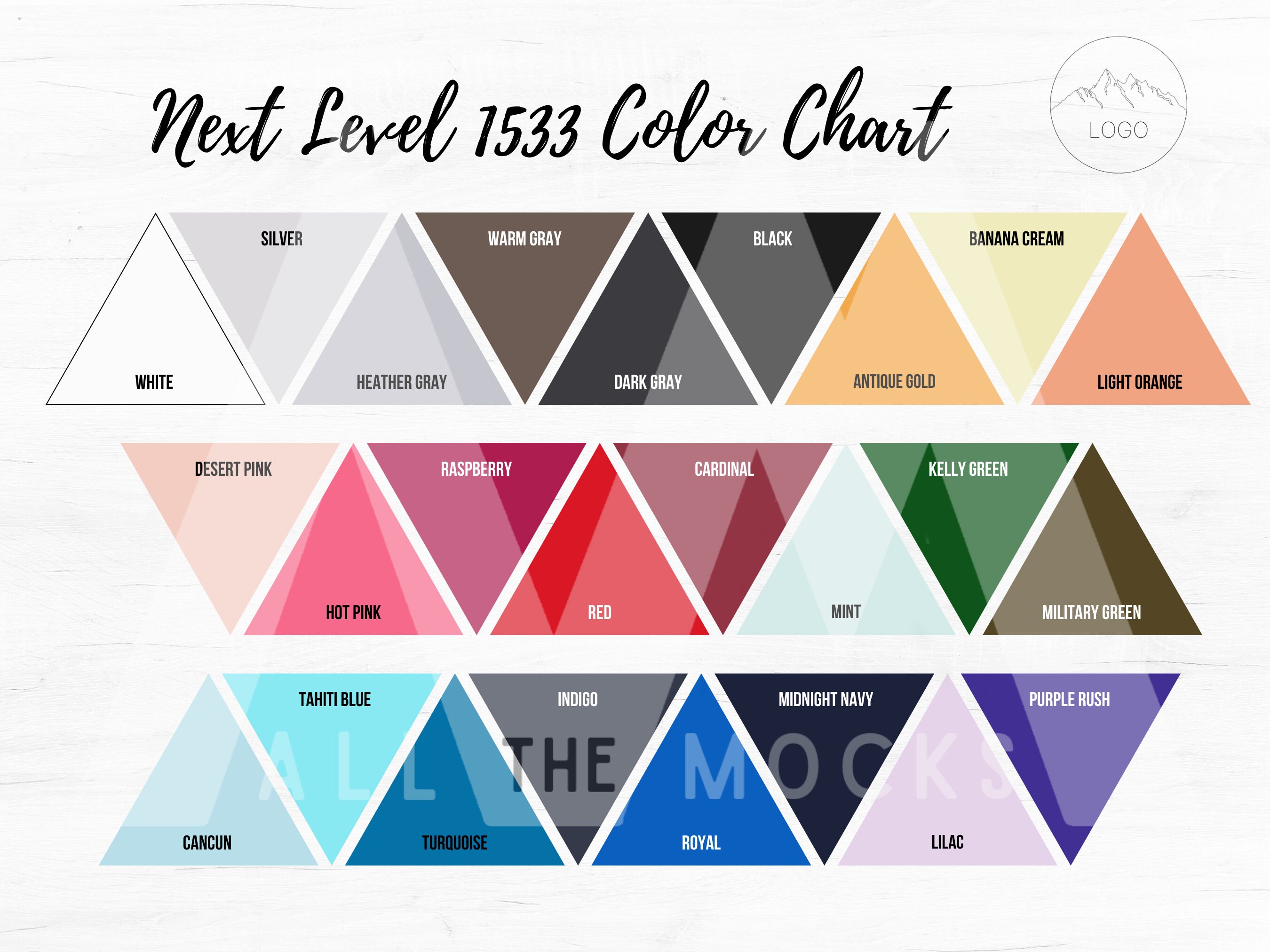 Next Level 1533 Color Chart Bundle Digital File Color Charts Next Level ...