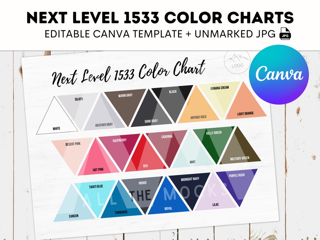 Editable Next Level 1533 Color Chart | Digital File Color Chart for ...