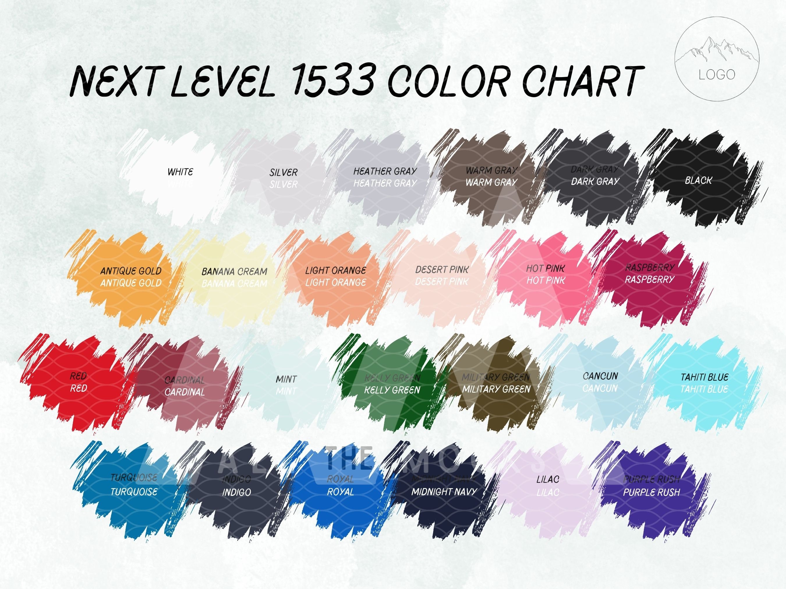 Editable Next Level 1533 Color Chart | Digital File Color Chart for ...