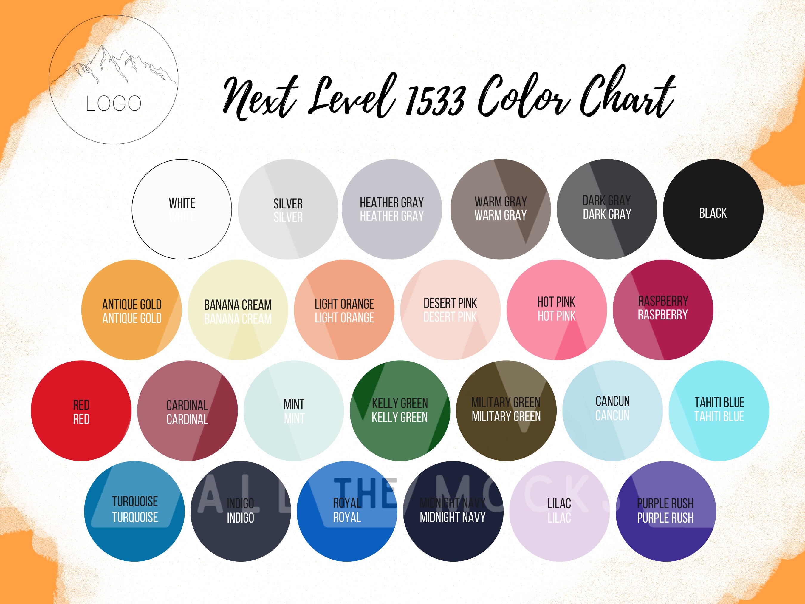 Editable Next Level 1533 Color Chart Digital File Color Chart for Next ...