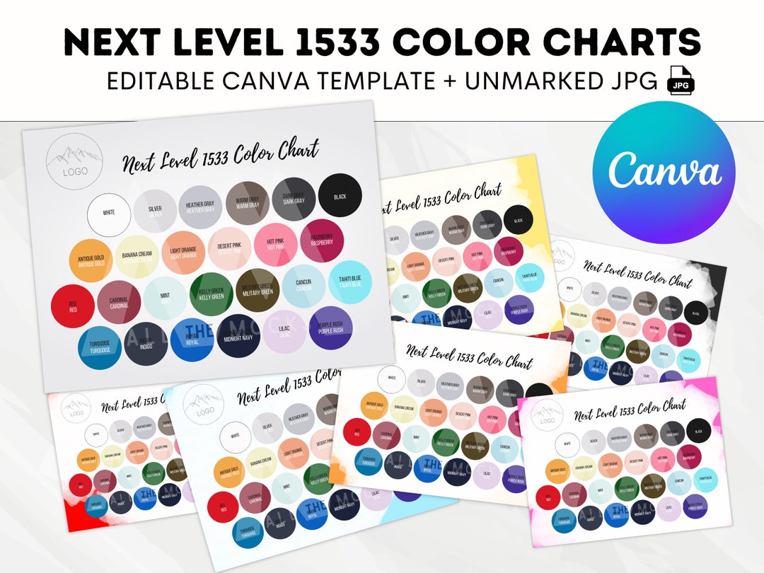 Editable Next Level 1533 Color Chart | Digital File Color Chart for ...