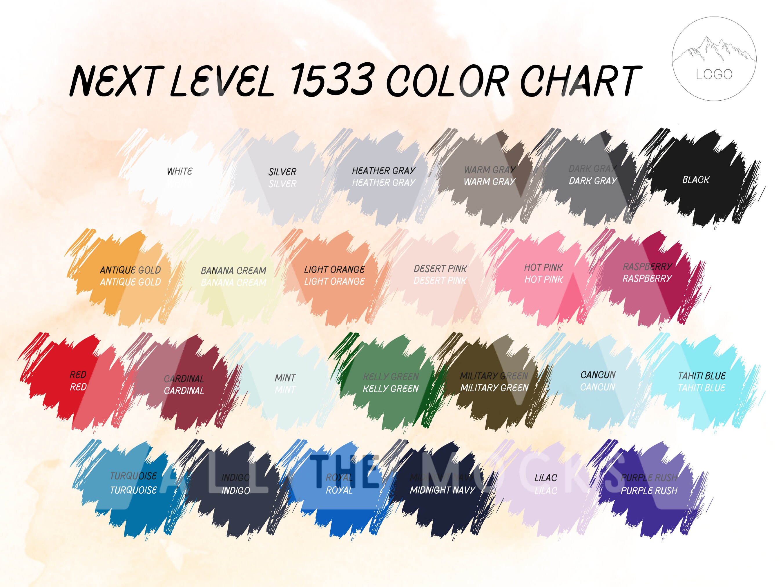 Next Level 1533 Color Chart Bundle Digital File Color Charts Next Level ...