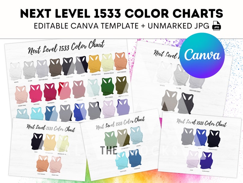 Next Level 1533 Color Chart | Digital File Color Chart for Next Level ...