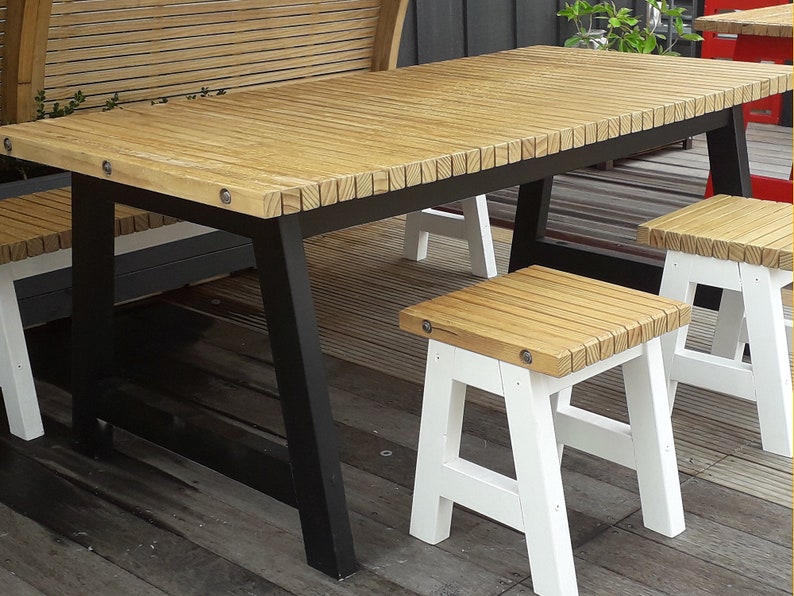 Plans for an Outdoor Table Setting With Matching Seats - Etsy
