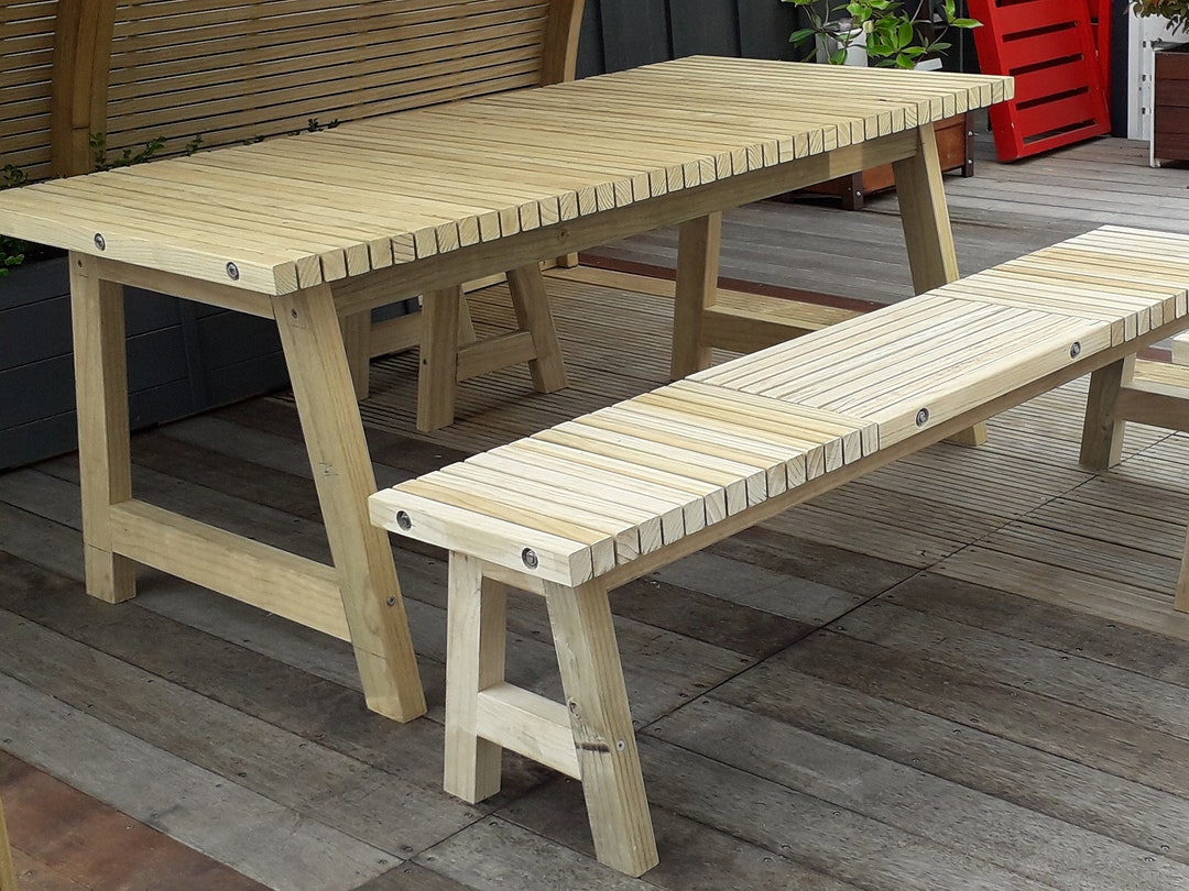 Plans for an Outdoor Table Setting With Matching Seats - Etsy