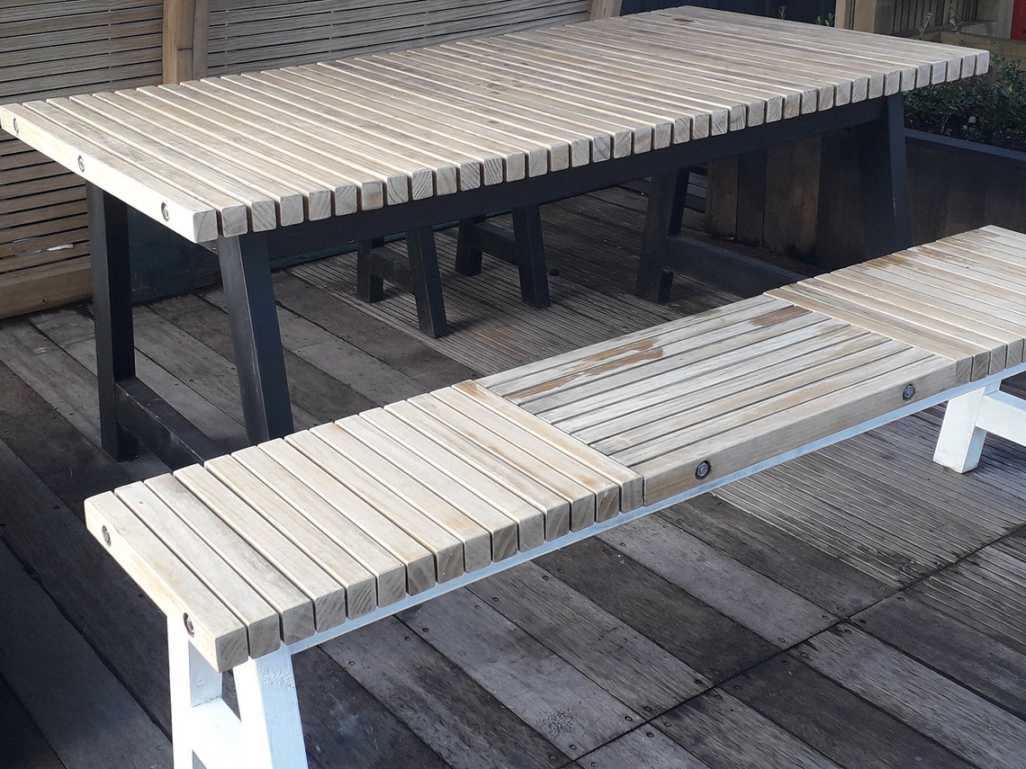 Plans for an Outdoor Table Setting With Matching Seats - Etsy