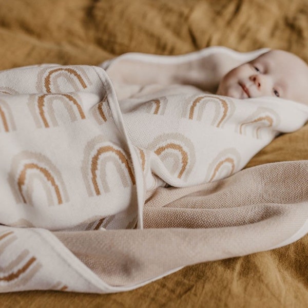 Neutral Rainbow Baby Blanket - Etsy