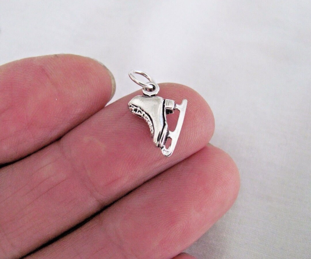 Solid Sterling Silver 3d Ice Skate Small Charm (brand New) - Etsy