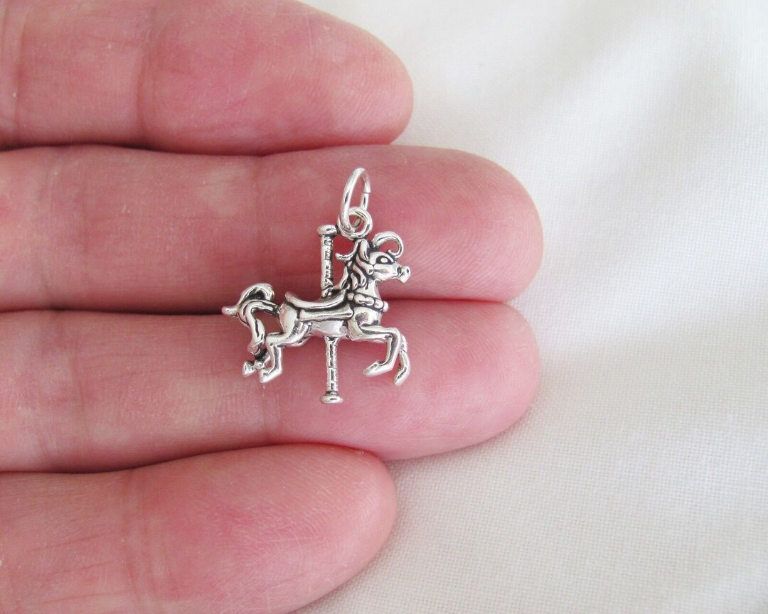 Solid Sterling Silver 3d Carousel Horse Charm (brand New) - Etsy