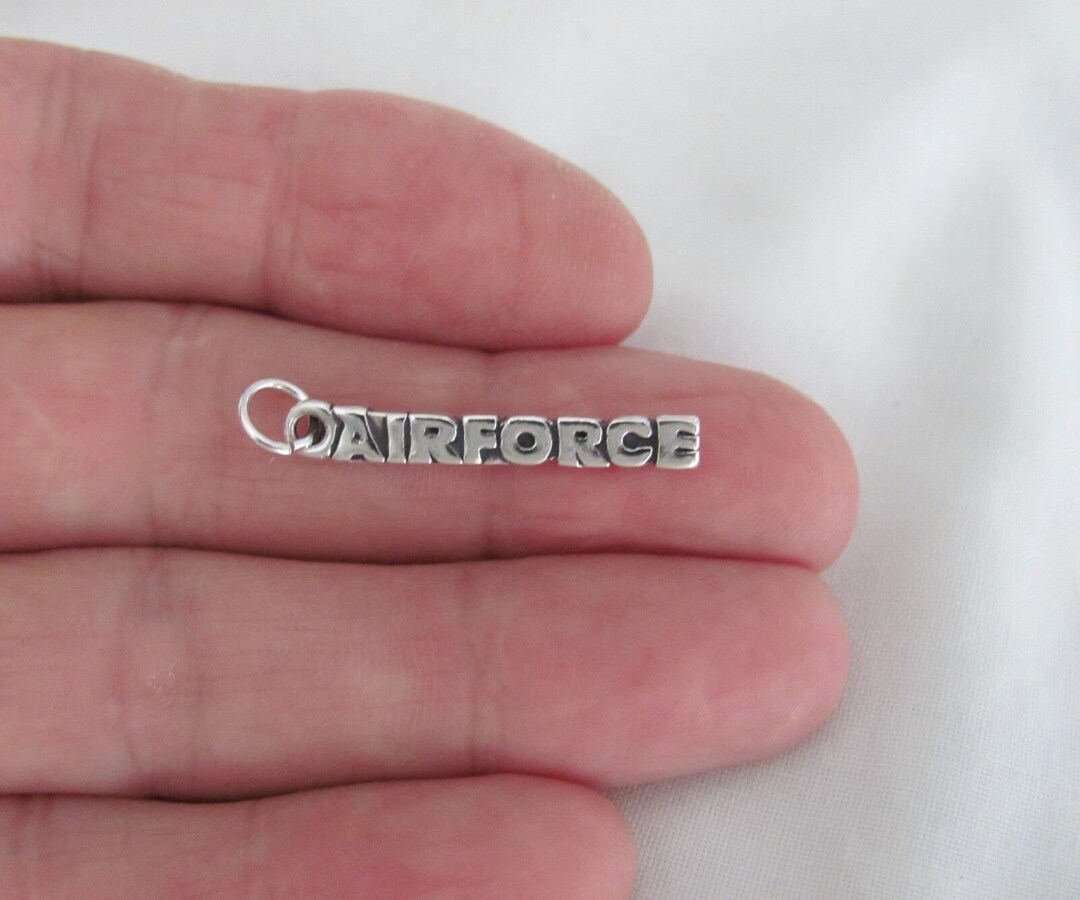 Solid Sterling Silver AIRFORCE Charm - Etsy