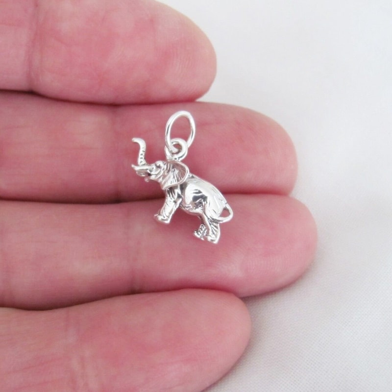 Small Elephant Charm - Etsy