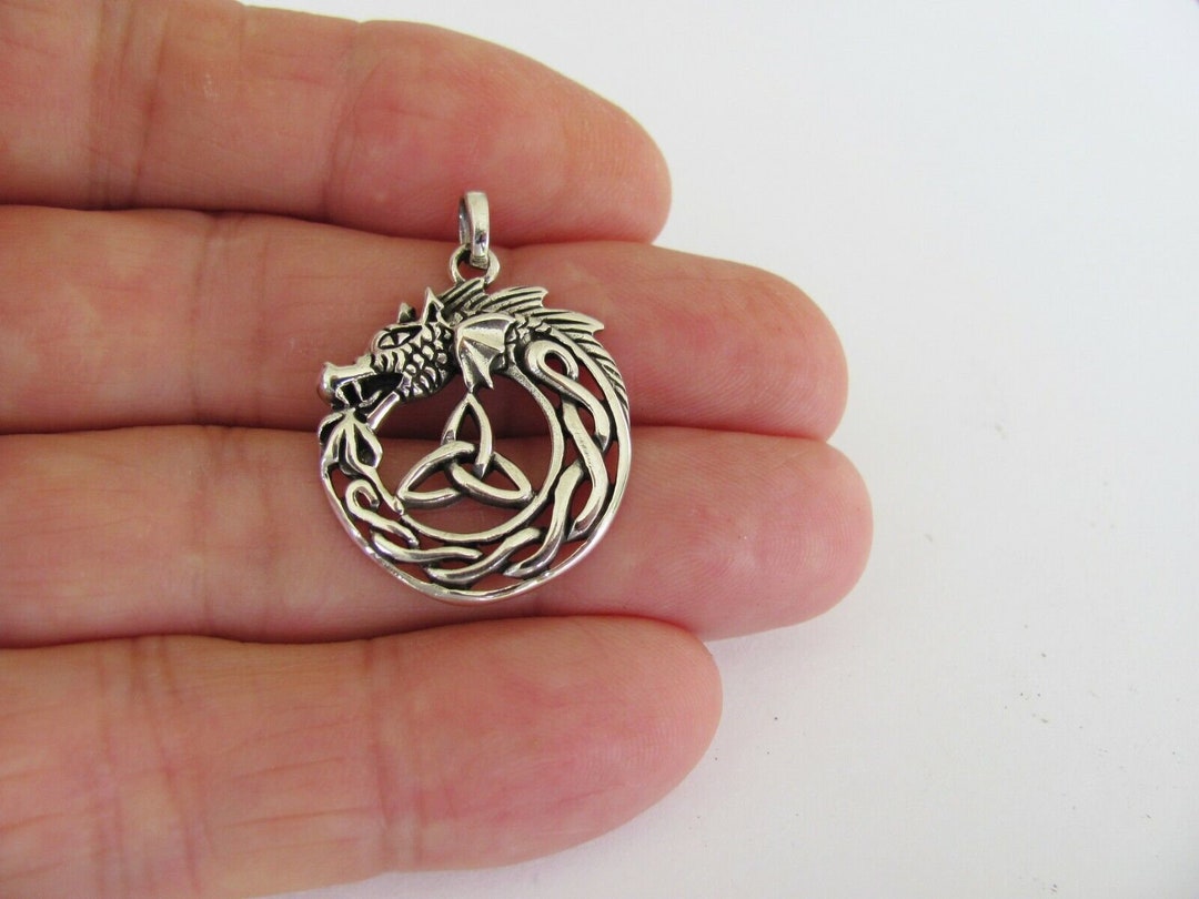 Sterling Silver 28mm Dragon Trinity Pendant (brand New) - Etsy