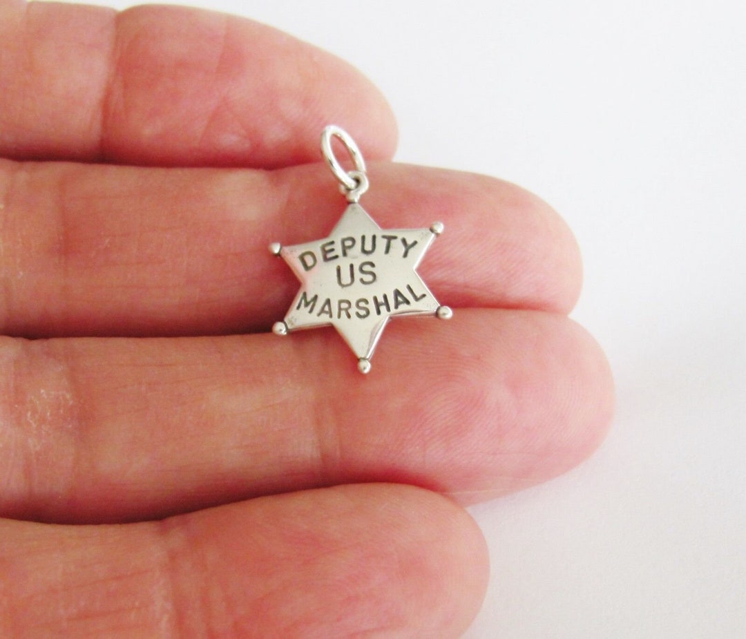 Solid Sterling Silver Deputy US Marshal Badge Charm (brand New) - Etsy