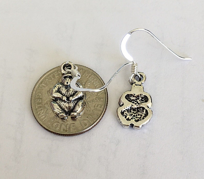 Very Small Sterling Silver 13mm Gorilla Miniature Dangle Earrings ...