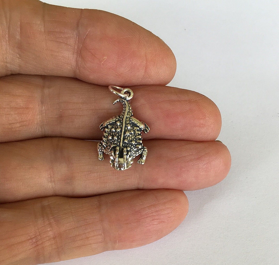Solid Sterling Silver Horned Toad Charm (brand New) - Etsy