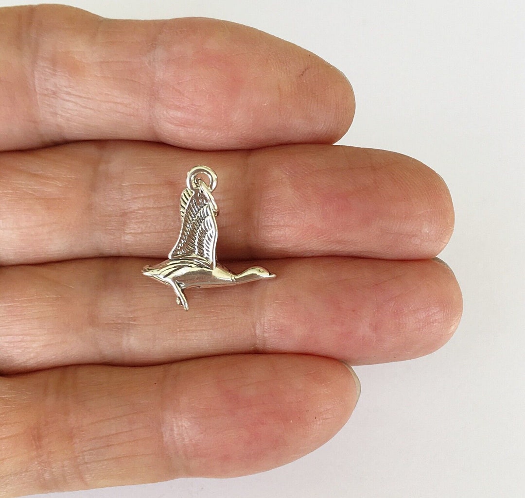 Solid Sterling Silver 21mm 3d Goose Charm (brand New) - Etsy