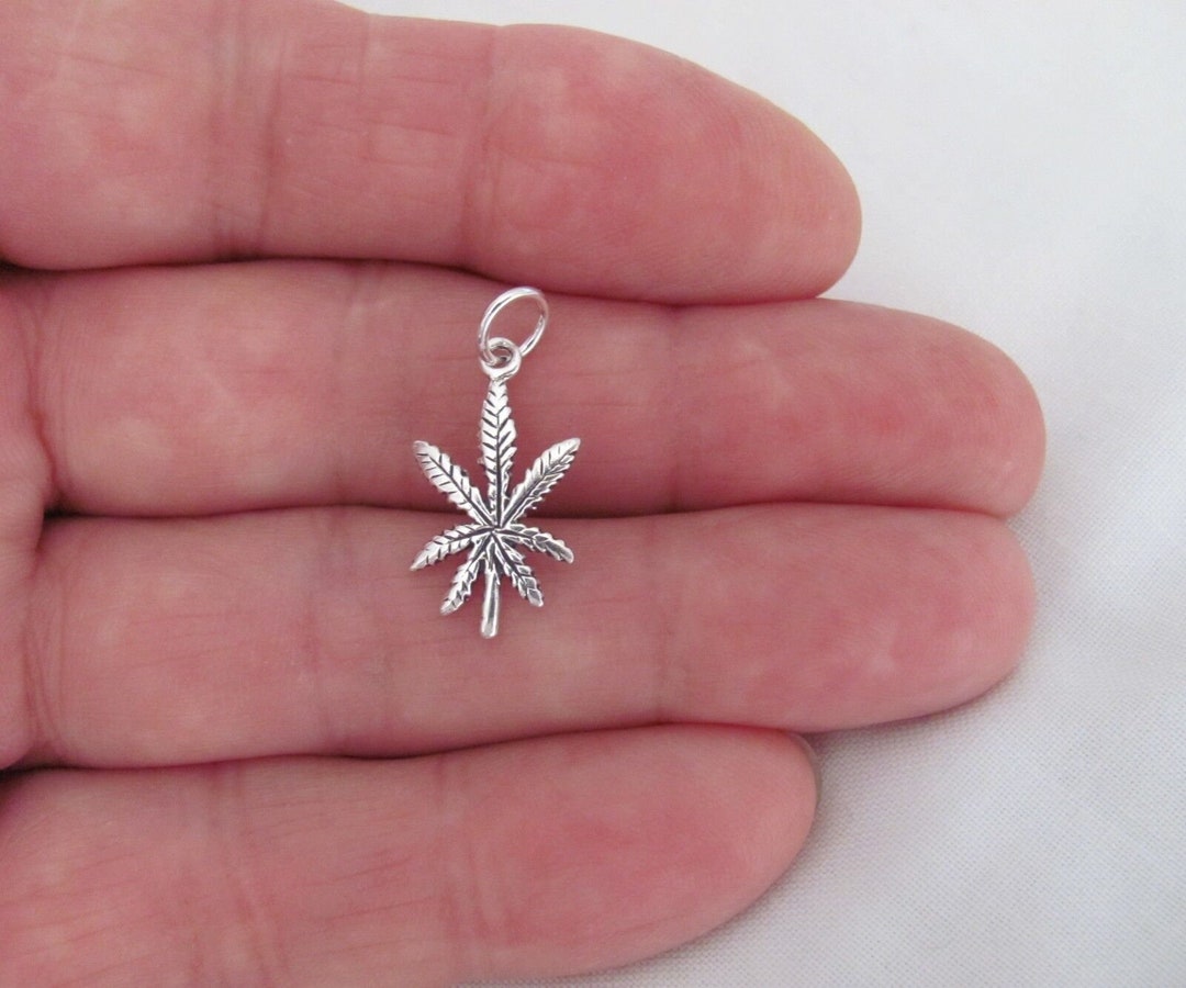 Solid Sterling Silver Marijuana Charm (brand New) - Etsy