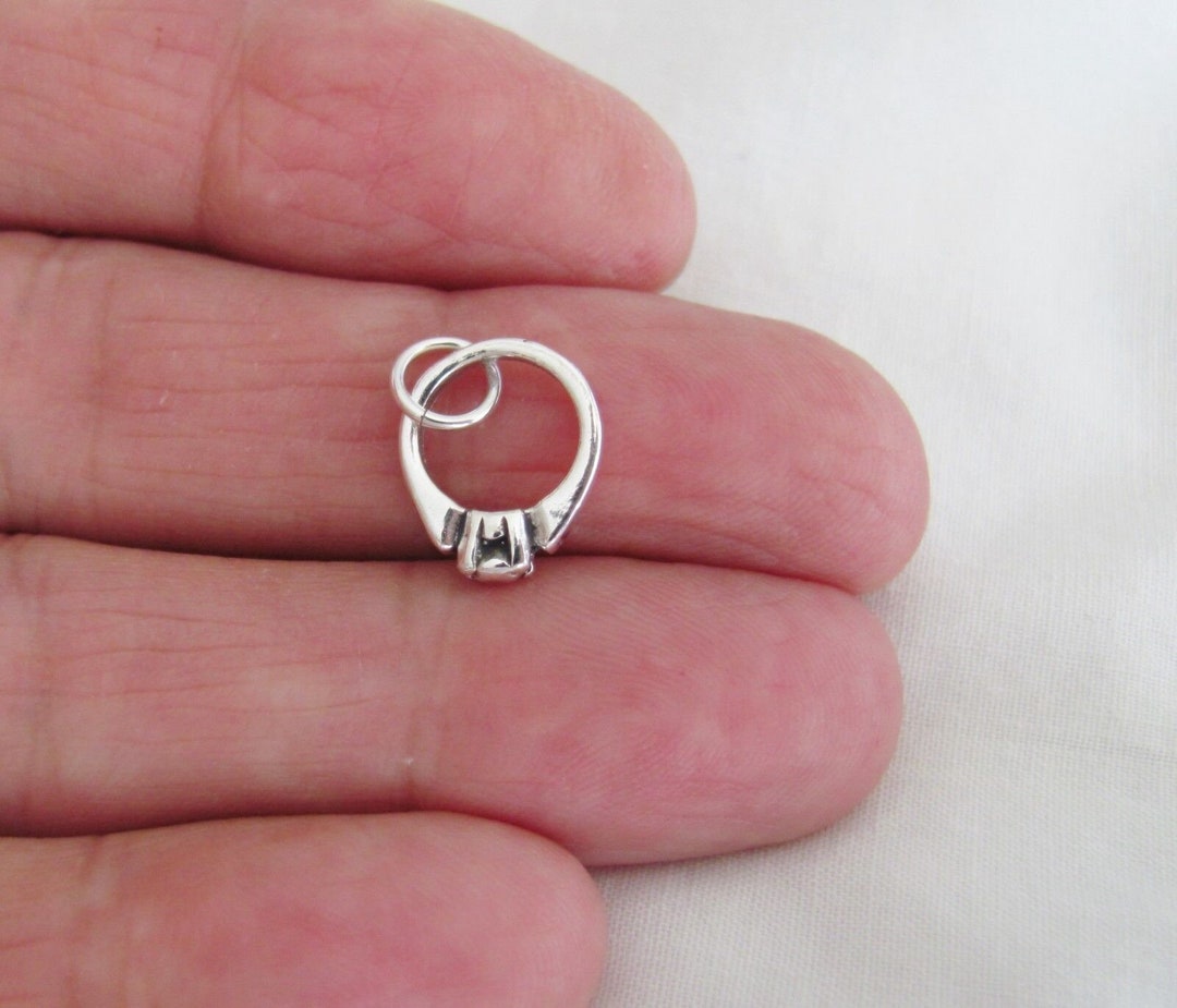 Solid Sterling Silver 3d Engagement Ring Charm (brand New) - Etsy
