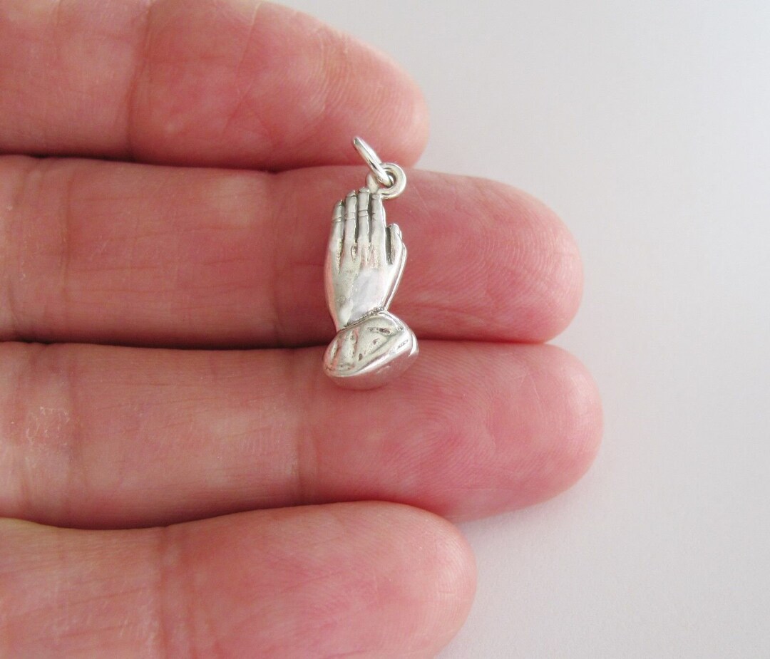 Solid Sterling Silver Praying Hands Charm (brand New) - Etsy