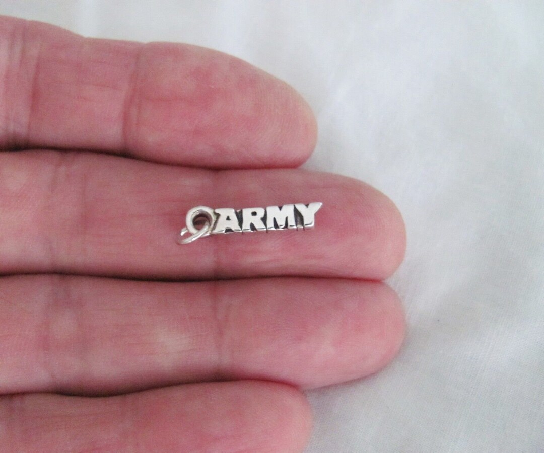 Solid Sterling Silver ARMY Small Charm (brand-new) (brand New) - Etsy