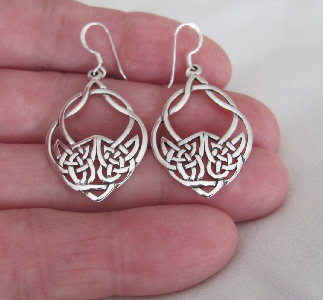 Solid Sterling Silver 35mm Celtic Hook Earrings 4233 (brand New) - Etsy