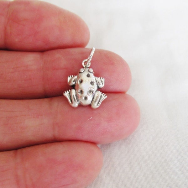 Sterling Silver Frog Charm - Etsy