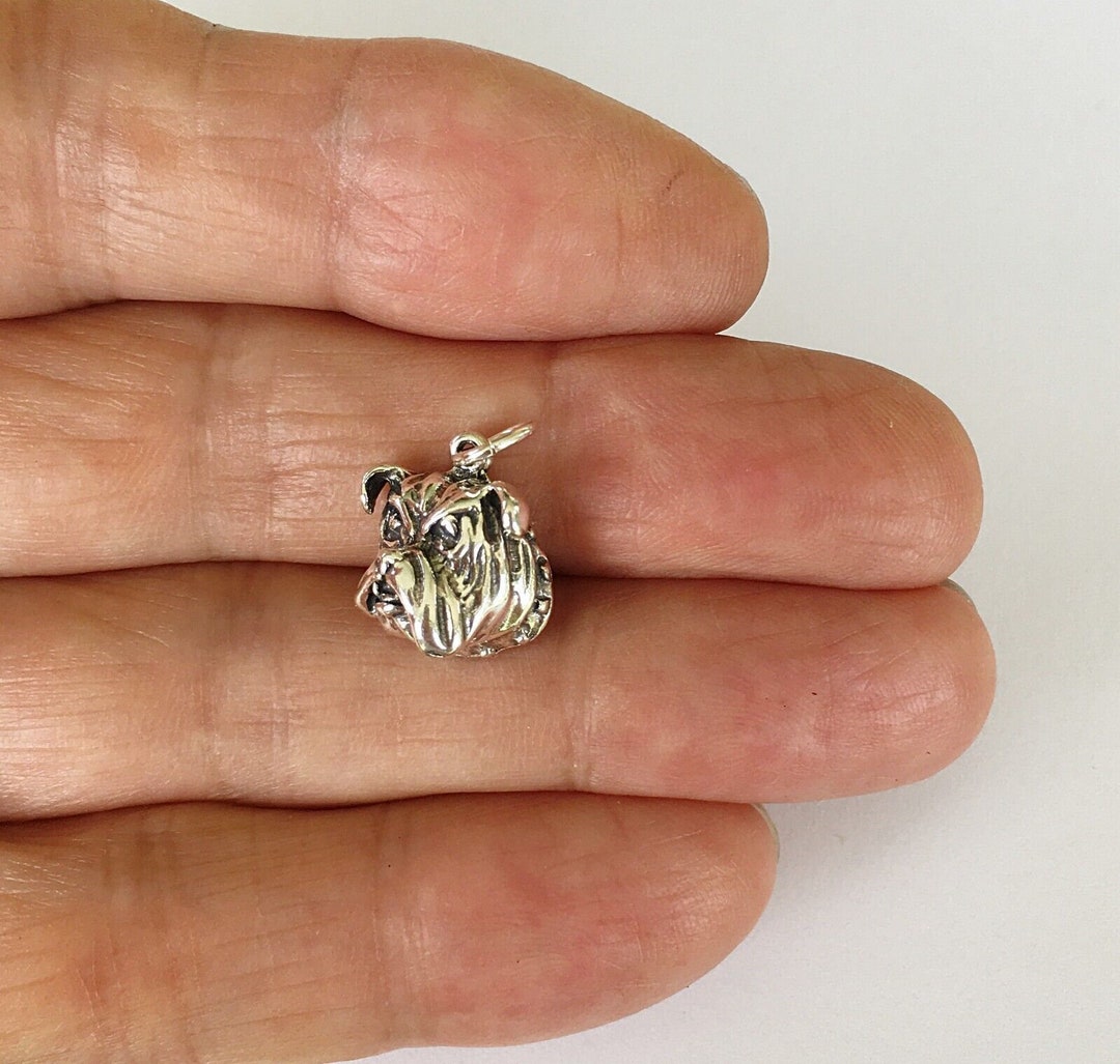 Solid Sterling Silver 15mm 3d Bulldog Dog Head Charm (brand New) - Etsy