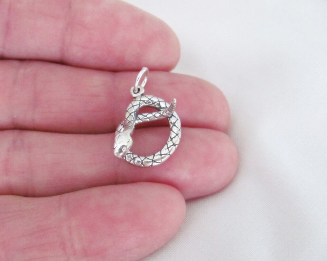 Solid Sterling Silver Rattlesnake Snake Charm (brand New) - Etsy