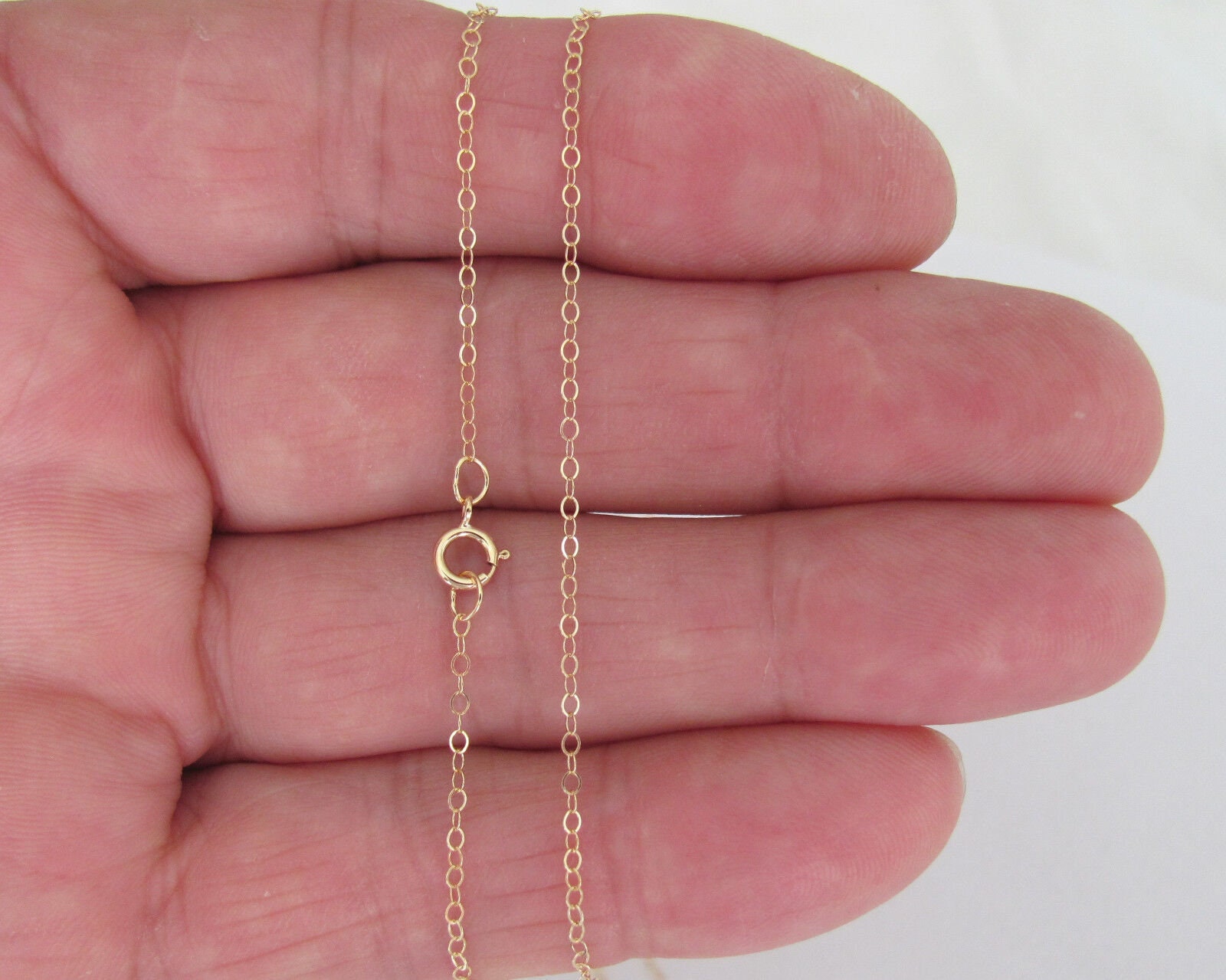 14K Yellow Gold Filled Dainty 1mm Cable Chain Sizes Choice 16 - Etsy