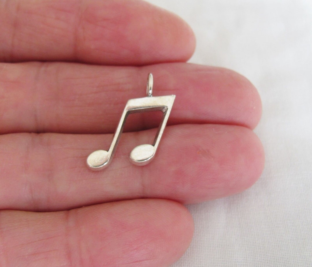 Sterling Silver 17mm Music Note Pendant (brand New) - Etsy