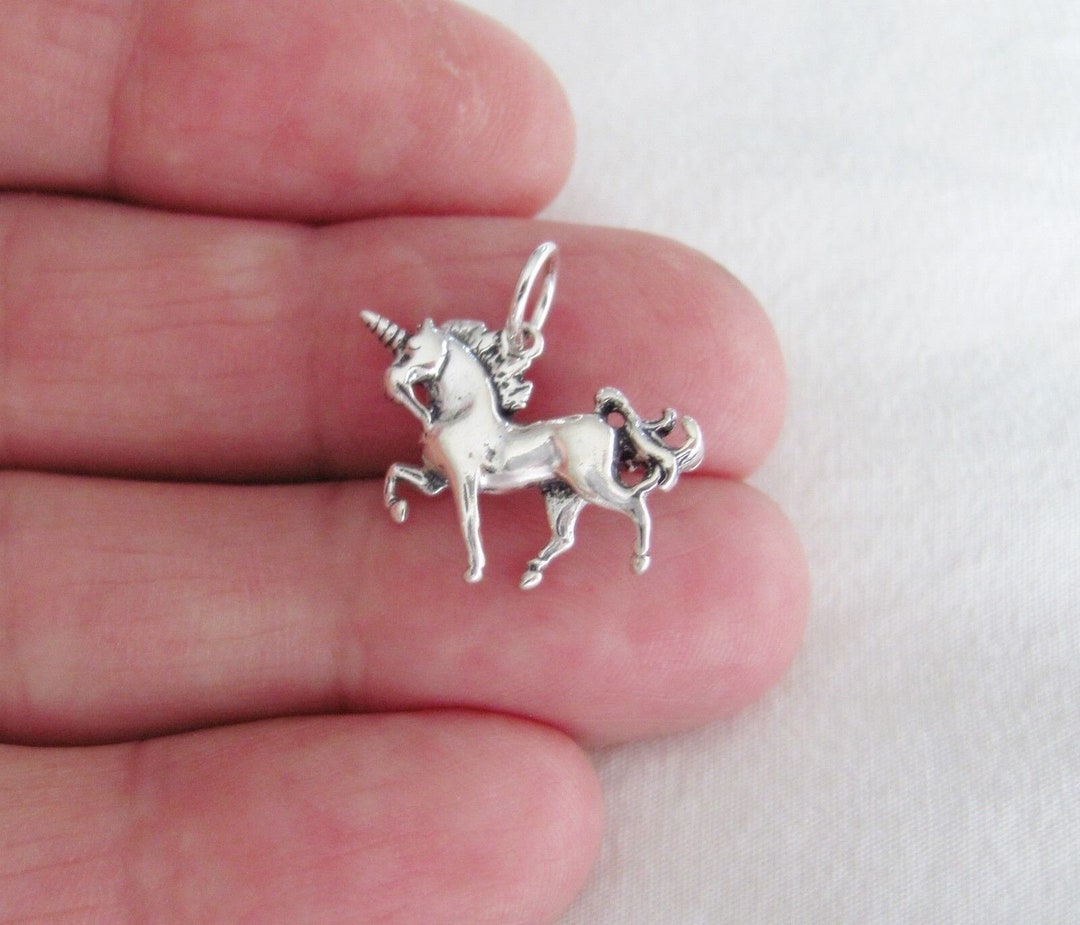 Solid Sterling Silver 3d Unicorn Charm (brand New) - Etsy