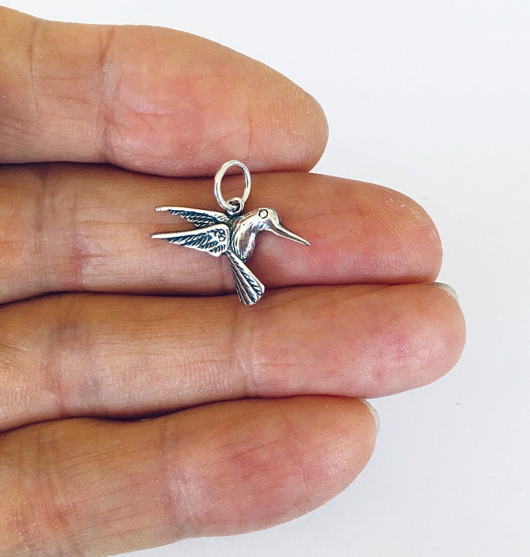 Solid Sterling Silver 14mm Hummingbird Facing Left Charm (brand-new) - Etsy
