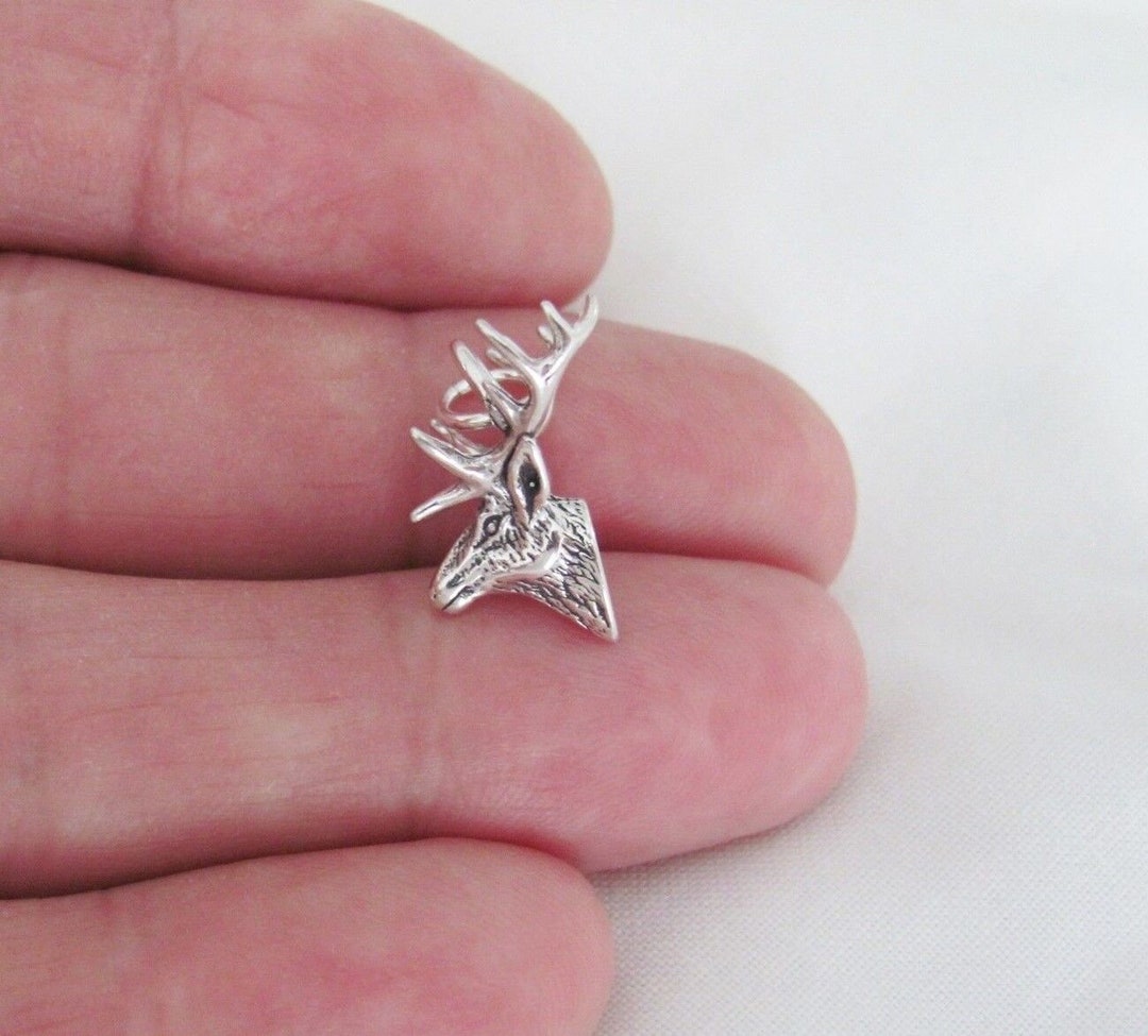 Solid Sterling Silver Elk Head Charm/pendant (brand New) - Etsy
