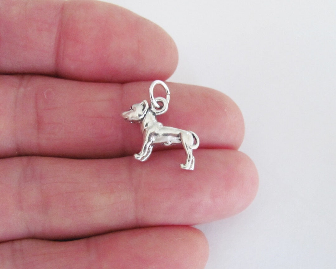Solid Sterling Silver 3d Pit Bull Dog Charm (brand New) - Etsy