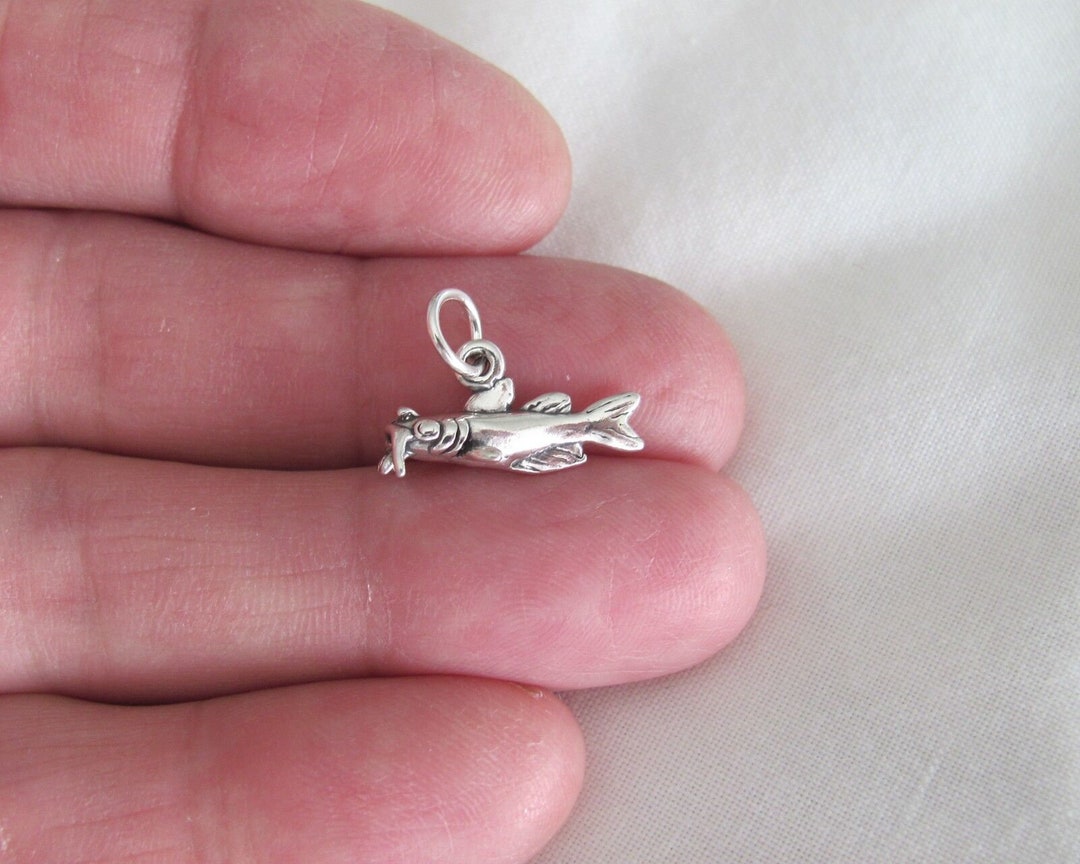 Solid Sterling Silver 3d Catfish Small Charm (brand New) - Etsy