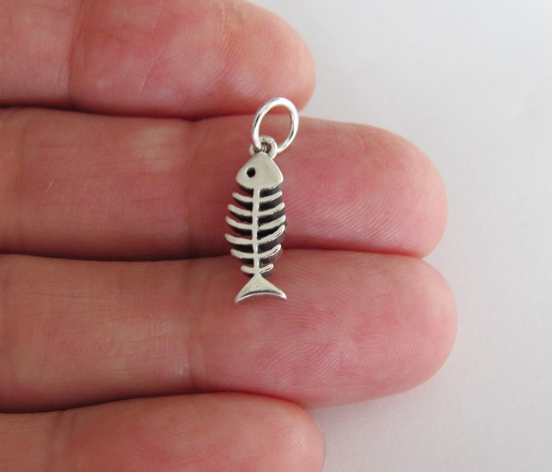 Solid Sterling Silver Fish Bone Charm (brand New) - Etsy