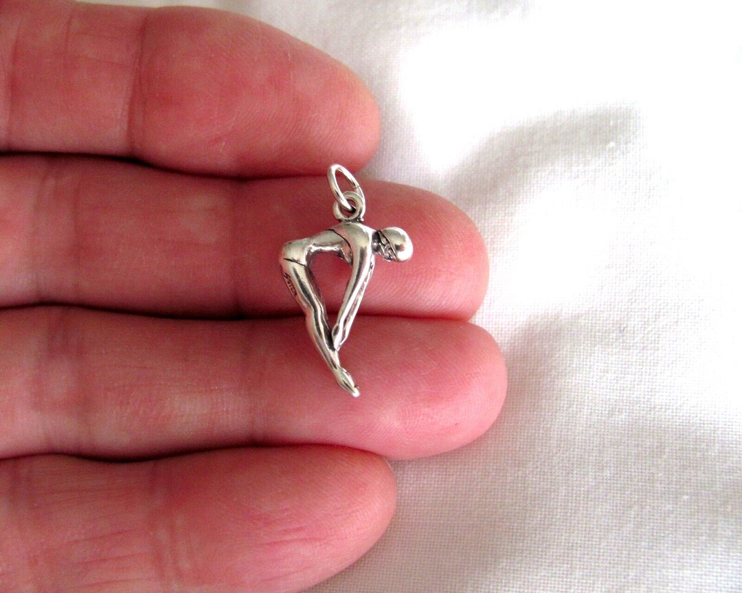 Solid Sterling Silver 3d Female Diver/swimmer Charm (brand-new) (brand ...