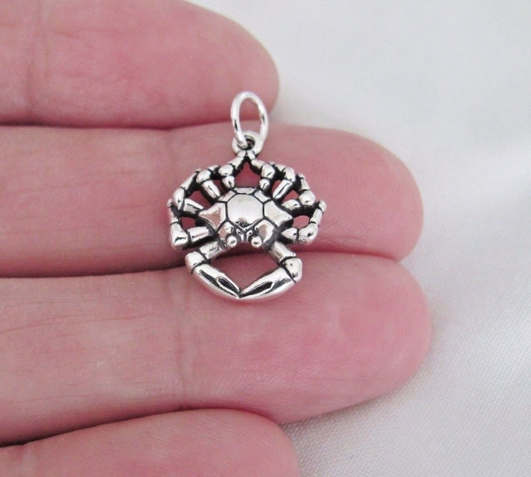 Solid Sterling Silver Crab Charm (brand New) - Etsy