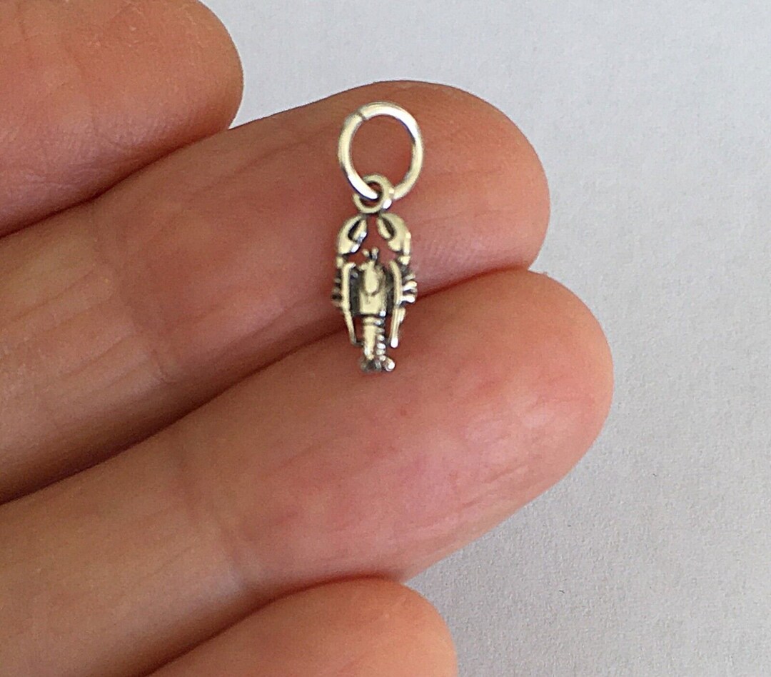 Very Small Solid Sterling Silver Lobster Mini Tiny Charm. (brand New ...