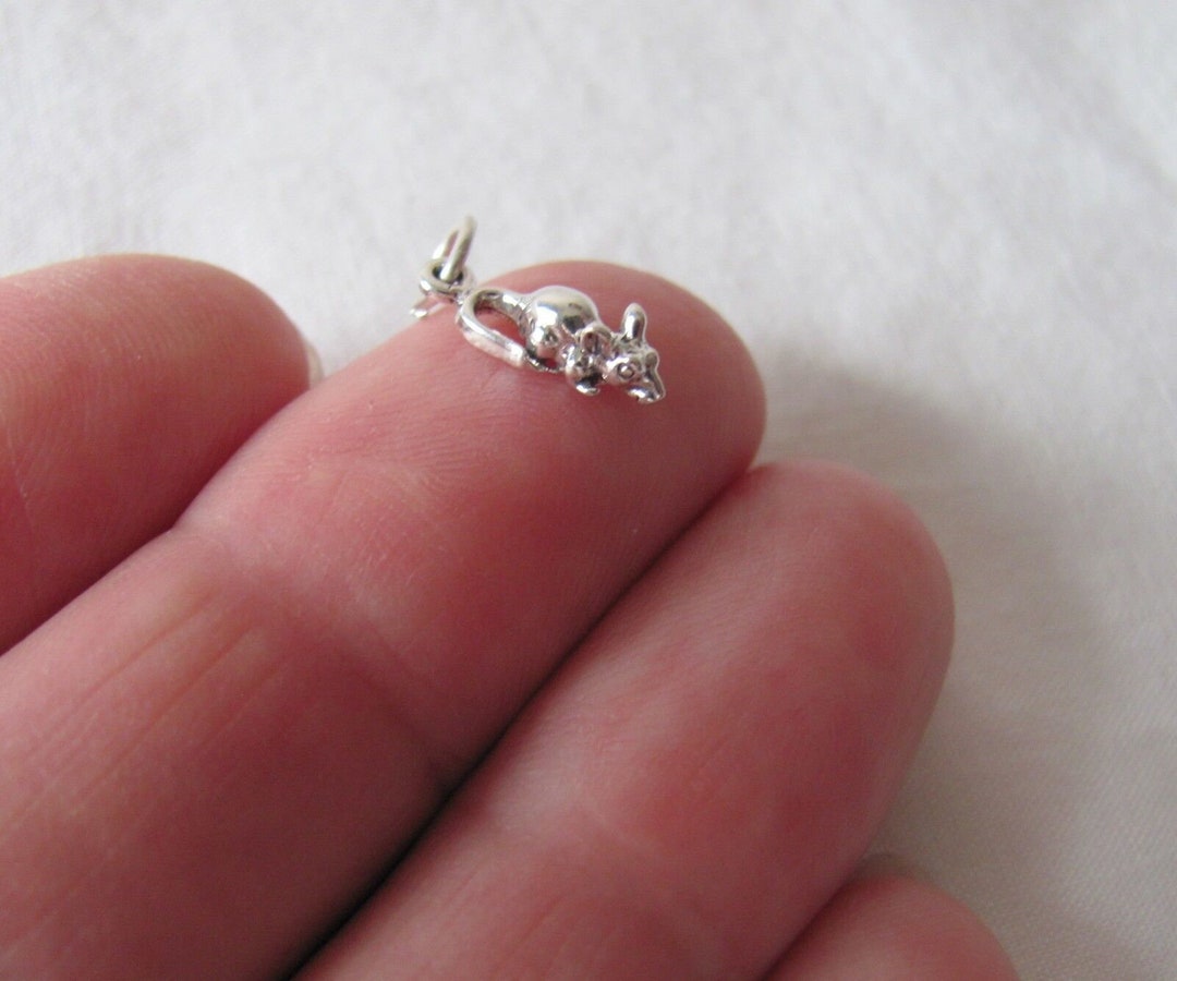 Very Small Solid Sterling Silver Mouse Mini Tiny Charm. (brand New) - Etsy
