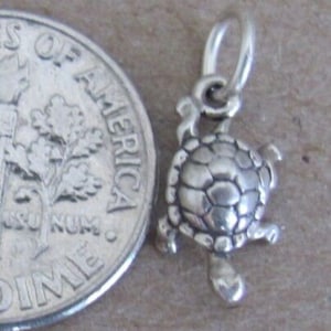Very Small Solid Sterling Silver Turtle Mini Tiny Charm. (brand New) - Etsy