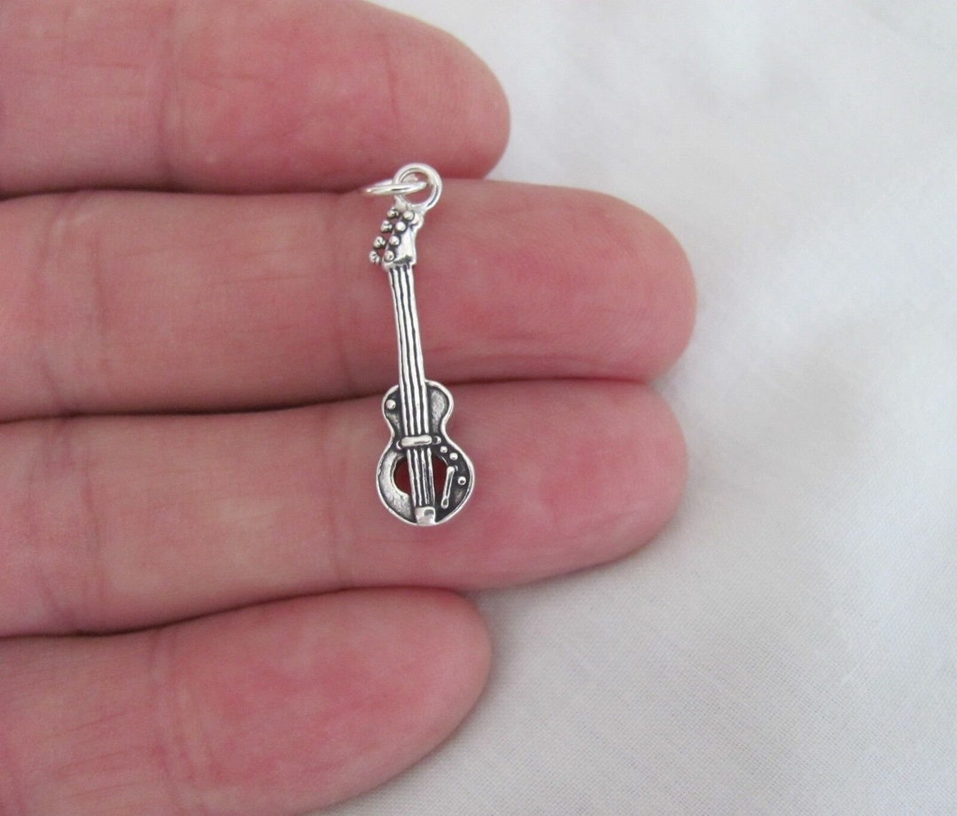 Sterling Silver Bass Guitar Charm brand New - Etsy